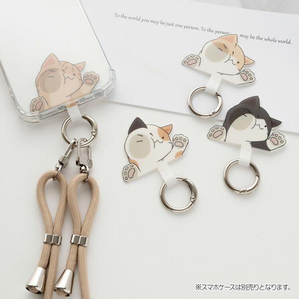 商品名：スマホショルダー ストラップ止めパーツ HMストラップ付き 【 アニマル 】 猫 犬 ストラップホルダー メール便送料無料●商品説明・お手持ちのスマホケースに挟むだけで今流行りのスマホショルダーへ早変わり！　愛くるしいどうぶつたちの...