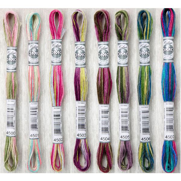 注文個数によりお届け予定日が変更になる場合があります。※在庫ありの商品でも、店頭の在庫と共有しております為、取り寄せになる場合があります。FlowersColiris(コロリ）は、4色がひとつの糸に繋がったマルチカラーの25番刺しゅう糸。た...