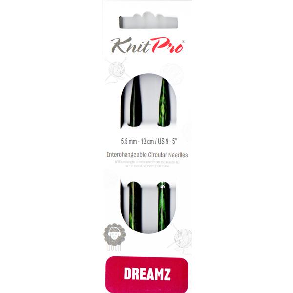 カラフルで編みやすいニットプロの付け替え式の輪針針先部分です