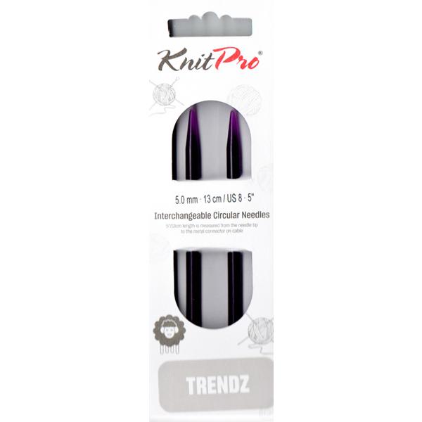 アクリル製のトレンツシリーズカラフルで編みやすいニットプロの付け替え式輪針の針先日本サイズ 10号-0.1mm　5.00mm