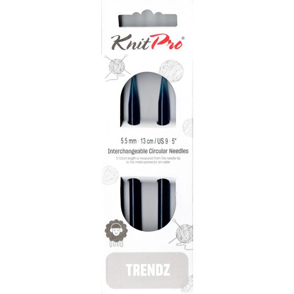 アクリル製のトレンツシリーズカラフルで編みやすいニットプロの付け替え式輪針の針先日本サイズ  11号+0.1mm　5.50mm