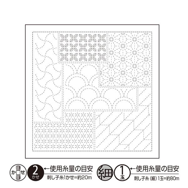 注文個数によりお届け予定日が変更になる場合があります。※在庫ありの商品でも、店頭の在庫と共有しております為、取り寄せになる場合があります。消えるプリントに刺し子するだけ！刺し子糸20ｍ1カセで刺すことができる花ふきん花を想像させる模様を伝統...