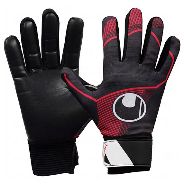 ウールシュポルト、大人/メンズ用GKグローブ。耐久性重視のフットサル専用GKグラブ。子供/ジュニア対応。フィンガーカット：FUTSALハーフネガティブパーム：フットサル手首：EVAハーフフラップカラー：ブラック×ホワイト×レッドモデル：20...