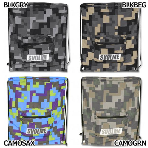 人気急上昇ブランド・スボルメ、ジムバッグ。デジタルカモフラージュ柄を採用したマルチバッグ。小物の収納に便利な前ポケット付き。様々な用途に使用可能。◆消臭素材：タフタ品質：ポリエステル100％サイズ：F(約40×48cm)モデル：2024年秋冬