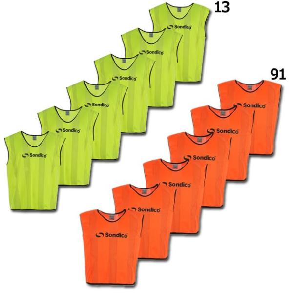 ソンディコ、ビブスセット。イギリスの伝統あるサッカー専門ブランド・ソンディコのメッシュビブス6枚セット。ジュニア対応。サイズ：Y(ユース/ジュニアフリー)、M(メンズ/大人フリー)モデル：2019年秋冬