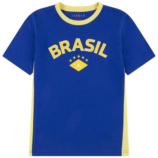 ブラジル代表、子供/ジュニア/キッズ用Tシャツ。ジョーダンブランド(Jordan Brand)のブラジル代表P6コレクション。品質：コットン60％、ポリエステル40％カラー：ブルーモデル：2026年春夏