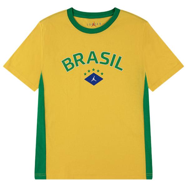 ブラジル代表、子供/ジュニア/キッズ用Tシャツ。ジョーダンブランド(Jordan Brand)のブラジル代表P6コレクション。品質：コットン60％、ポリエステル40％カラー：イエローモデル：2026年春夏