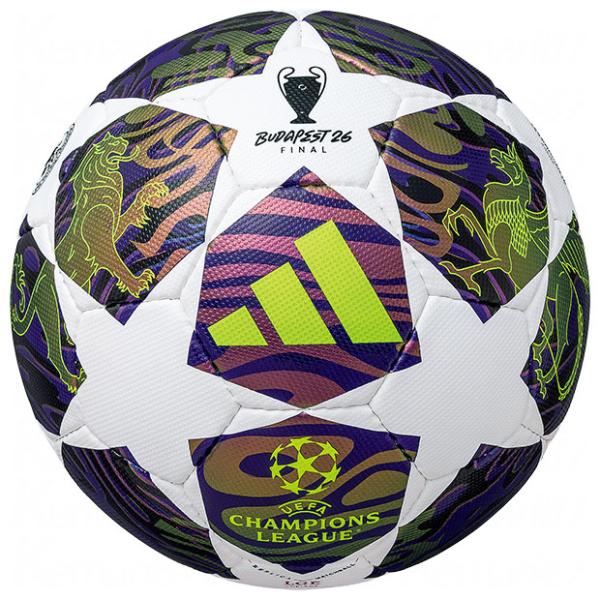 アディダス、サッカーボール4号球。「UEFA チャンピオンズリーグ 25-26(UEFA Champions League 2025-2026)決勝トーナメント」で使用される公式試合球のレプリカボール。◆JFA検定球◆手縫い◆4号球(小学生...