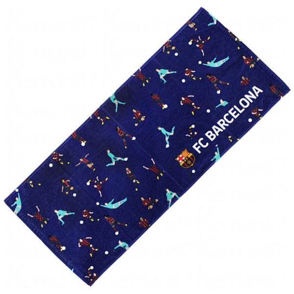 スペイン・リーガエスパニョーラ、FCバルセロナ、フェイスタオル。定番のサポーターズアイテム。ポップなデザインがかわいいフェイスタオル。素材：コットンサイズ：F(フリー)カラー：ブルーモデル：2025年秋冬