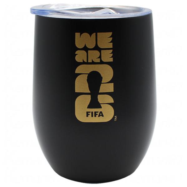 FIFAワールドカップ2026、タンブラー。「FIFA WORLD CUP 2026」オフィシャルライセンスアイテム。大会公式エンブレム &amp; トロフィーデザインのステンレスタンブラー。サイズ：F(360ml)カラー：ブラックモデル：...