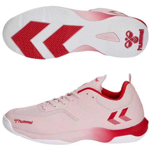 ヒュンメル、大人/メンズ用ハンドボールシューズ。スピードをコンセプトに開発されたインドア用ハンドボールシューズ「レジェンドフライ」の第6世代屋内用モデル。高衝撃吸収素材「PORON」を採用。子供/ジュニア対応。アッパー：合成繊維ミッドソール...