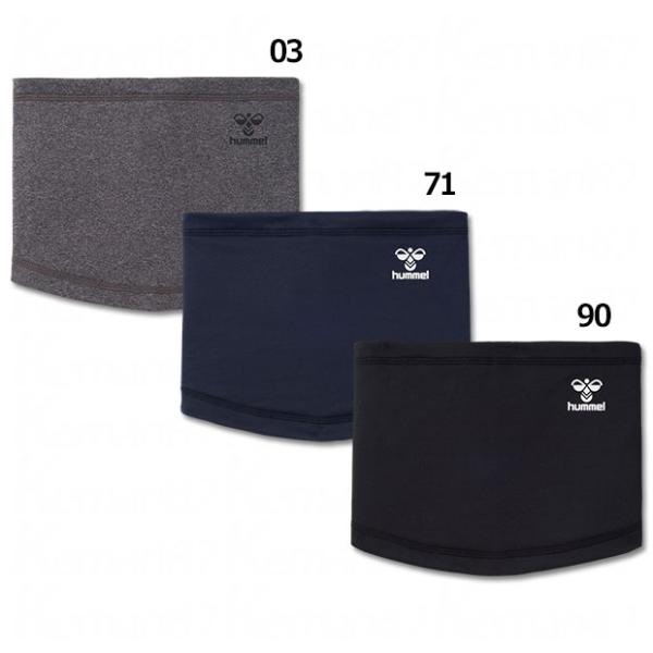 ヒュンメル、大人/メンズ用ネックウォーマー。定番の防寒アクセサリー。ふっくら柔らかくストレッチ性のある裏起毛素材を採用。静電気防止・抗菌作用のある制電糸を編み込んだ冬場の強い味方。ドローコード付き。品質：ポリエステル93％、ポリウレタン7％...