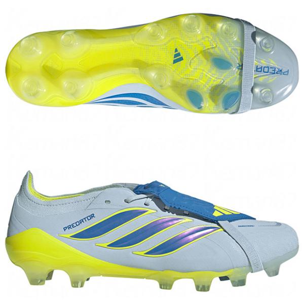 アディダス、大人/メンズ用サッカースパイク。アイスコ正確さが結果を生む。足元のボールさばきの精度を向上させるために設計されたサッカーブーツ、エリートモデルスパイク。フォールディングタン仕様。足の形に合わせて自在に伸びるニット素材「プライムニ...