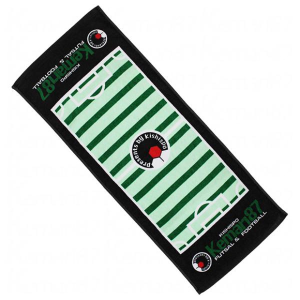Kemari87/KISHISPO、フェイスタオル。サッカーコートのデザインを採用した、カッコかわいいキシスポオリジナルアイテム。◆取り扱い店舗限定アイテム◆Kemari87/KISHISPO別注品質：コットン100％サイズ：F(約34×8...