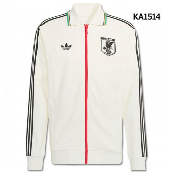 アディダス サッカー日本代表、大人/メンズ用アンセムジャケット。選手が試合前入場時に着用するトレーニングジャケット。トレフォイルロゴがアディダスのアイデンティティを添え、レトロなディテールが印象的なスタイルを際立たせる一着。レギュラーフィッ...
