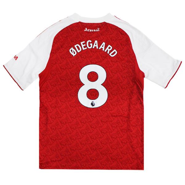 イングランド・プレミアリーグ、アーセナル、2025-2026年シーズンモデル、ホーム用レプリカユニフォーム。選手着用ユニフォームのレプリカモデル。伝統的な赤いボディと白い袖のデザインに、前面と背面に施されたヴィンテージエンブレムに由来するゴ...