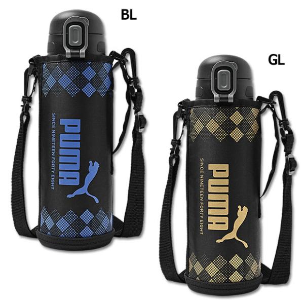 プーマ、ステンレスボトル。冷たさが持続するステンレス真空二重構造を採用したステンレスボトル。スポーツシーンやレジャーシーンに最適。◆ショルダーベルト付きカバー◆スライドロック式ワンタッチオープン◆氷が入るワイド口径サイズ：F(フリー、1.5...