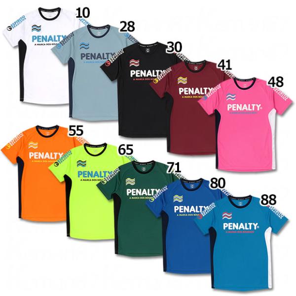 ペナルティ、大人/メンズ用プラクティスシャツ。70年代の芸術的なブラジルフットボールを体現する「RAIZ」シリーズ。PENALTYロゴデザインのトレーニングショートスリーブシャツ。吸汗速乾性に優れたトレーニングに最適な一枚。◆取り扱い店舗限...