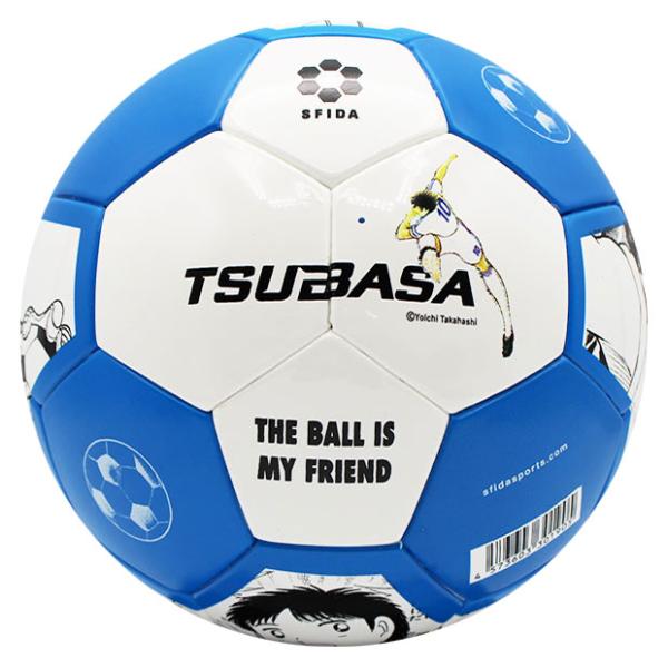 スフィーダ、ミニサッカーボール。キャプテン翼の人気キャラクター「大空翼」「日向小次郎」デザイン入りのエアレスミニサッカーボール。トレーニングやレジャーシーンに最適。◆ミニボール(1号球)◆ホワイト×ブルーモデル：2025年秋冬