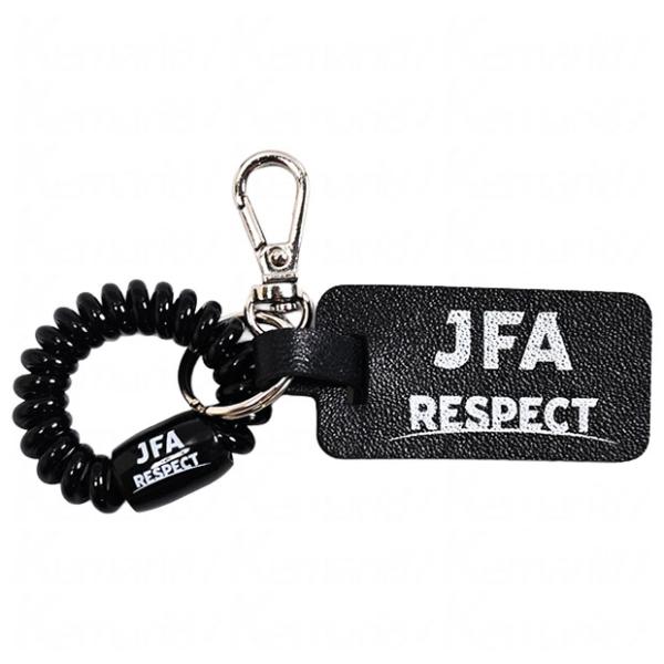 サッカー日本代表、レフリー用ホイッスルホルダー。JFAオリジナル審判グッズ。「JFA RESPCT」ロゴデザインの指用ホイッスルホルダー。コイルケーブル仕様。サイズ：F(フリー)モデル：2025年秋冬