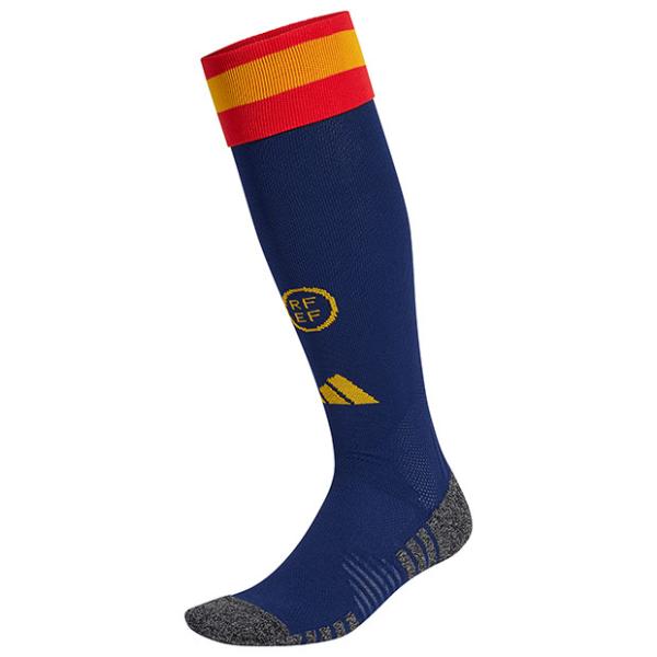 スペイン代表、2026年シーズンモデル、ホーム用レプリカストッキング。選手着用ユニフォームのレプリカモデル。快適さとスタイルを追求した混紡素材で作られた、クラシックなサッカーソックス。品質：ポリエステル80％、コットン13％、ポリウレタン5...