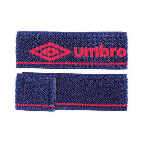 アンブロ、レガースストッパー。シンガードがずれないように固定し、プレーに集中させてくれるレガースバンド素材：合成樹脂カラー：ネイビー