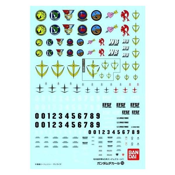 ・水転写式ガンダムデカールNo.16　対応商品地球連邦軍MS用ガンダムデカール１です