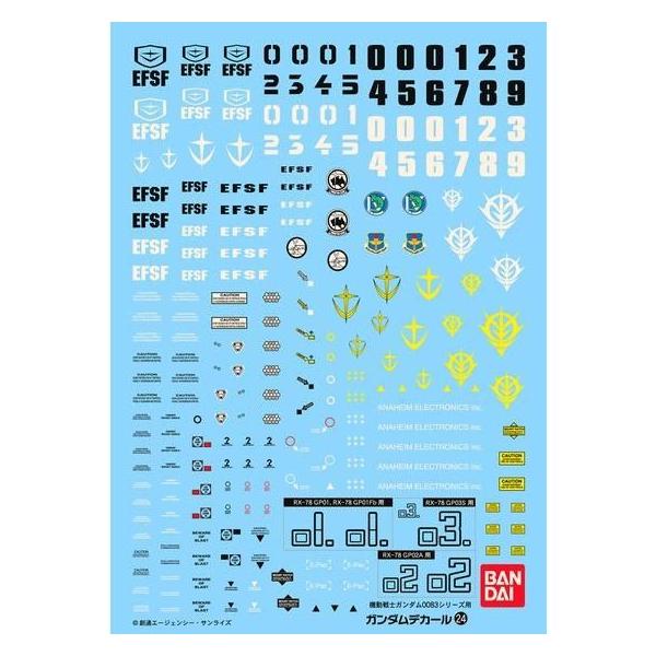 ・水転写式ガンダムデカールNo.24　対応商品機動戦士ガンダム0083シリーズ用です