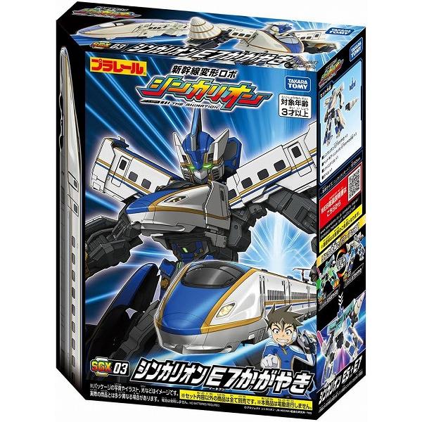 テレビアニメ「新幹線変形ロボ シンカリオン」から「シンカリオン E7かがやき」が、SGXシリーズに登場!■シンカリオンに変形!2両編成の新幹線からロボットに変形!■カッコイイ! ポージングが可能!進化した可動域により、劇中さながらのポージン...
