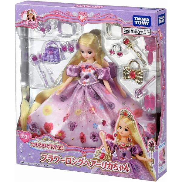 金髪のロングヘアーのリカちゃんです。お花いっぱいのプリンセスドレスに、ハートモチーフとローズモチーフのアクセサリーがいっぱいついています。足元まで伸びた金髪のロングヘアーのリカちゃんです。スカート一面に花がプリントされたワンピース、髪遊びし...