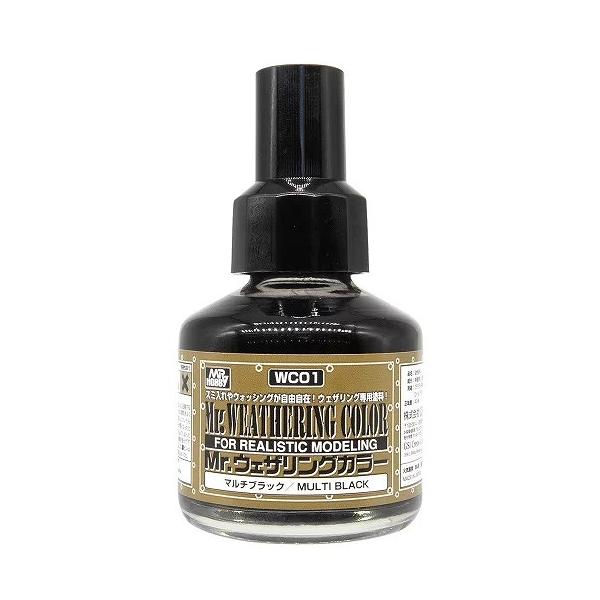 GSIクレオス 「Mr.ウェザリングカラー マルチブラック 40ml」 模型用塗料です。GSIクレオス製のスミ入れ用塗料。既存のウェザリング用塗料を研究し、多くのモデラーにご満足頂ける塗料に仕上げました。油彩をベースにした伸びのよい塗料です...