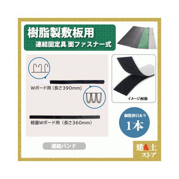 ■特長　●面ファスナータイプのバンドです。　●敷板厚さに合わせて長さを2種類ご用意しております。■用途　●WボードやDiban（ディバン）の樹脂製敷板の固定■仕様　●メーカー：株式会社ウッドプラスチックテクノロジー