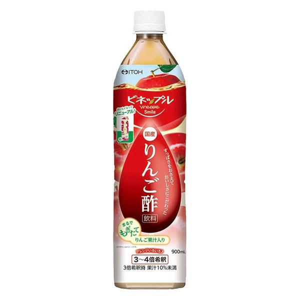 「井藤漢方製薬　ビネップルスマイル　りんご酢飲料　900mL」は、さわやかな酸味が魅力の国産りんご酢にりんご果汁、はちみつを絶妙なバランスで配合した飲料です。3〜4倍希釈タイプ。■メーカー　井藤漢方製薬■区分　健康食品/健康飲料