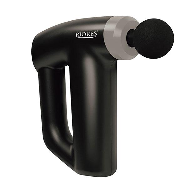 「RIORES　ドクターショット Pro　DR-SHOT-PRO　ブラック」は、管理医療機器の家庭用電気マッサージ器です。使いたい部位に応じて、交換用ヘットパーツが5種類付属しています。最大振動回数は約3500回。5段階のレベル調節で、お好...