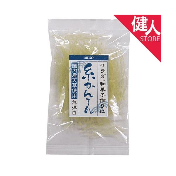 「国内産無漂白　糸かんてん　16g」は、漂白剤を使わず、国内産の天草のみを原料とした細寒天です。■メーカー　ムソー■区分　セレクトフード/食材・加工食品/乾物・海産物/寒天