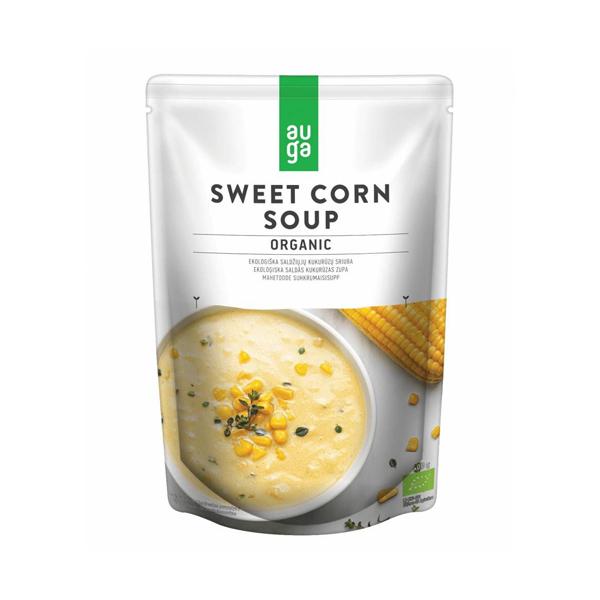 「AUGA　オーガニックコーンスープ　400g」は、甘味のあるコーンにココナッツクリームとスパイスを加え、コーンの旨味をより感じられる味に仕上げました。粒の食べ応えも十分な、大人にも子どもにもおすすめのスープです。あたためるだけで手軽なレト...