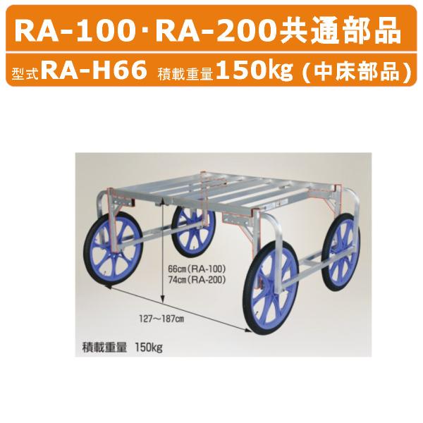 【ハラックス 楽太郎 収穫台車 RA-100・RA-200共通部品】※ご注意※◆離島への配送は別途送料がかかります。　お気軽にお問い合わせください。◆楽太郎(収穫台車)本体は別売です。〜仕様〜◆型式：RA-H66◆積載荷重：150kg（荷台...