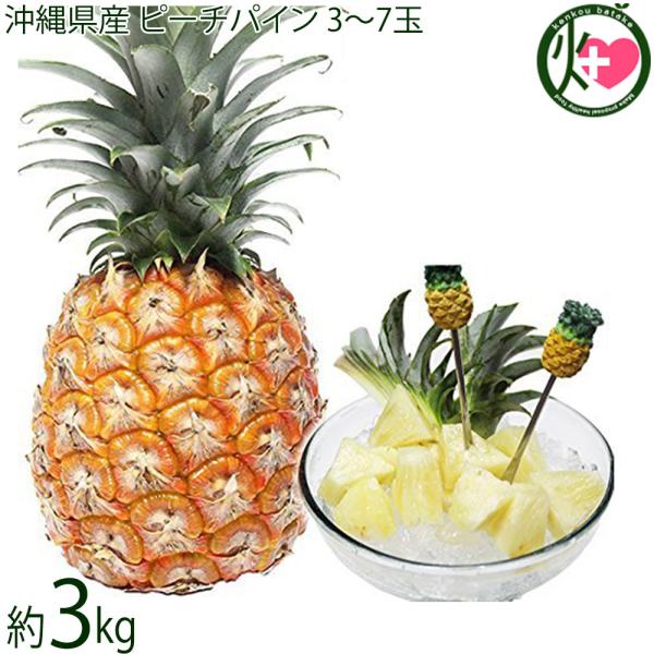 【名称】パイナップル【内容量】3kg(3-7個)【賞味期限】生ものですので、食べ頃になりましたらお早めにお召し上がりください。冷蔵庫での保存期間は、目安として約4日ほどです。【保存方法】冷蔵庫で保管してください。