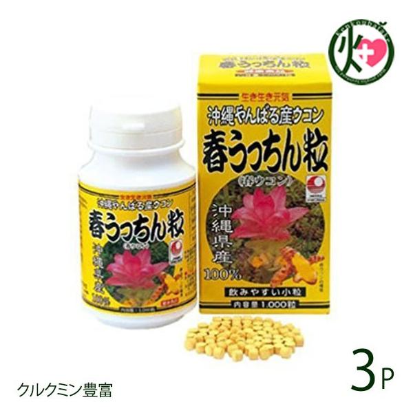 【内容量】　 1000粒（1粒/100mg）×3【賞味期限】　2年【原材料】　 春ウコン ・ショ糖エステル ・結晶セルロース　【原料原産地】沖縄県　【保存方法】　 高温多湿、直射日光を避け、常温にて保存してください。　【お召上がり方】　1日...