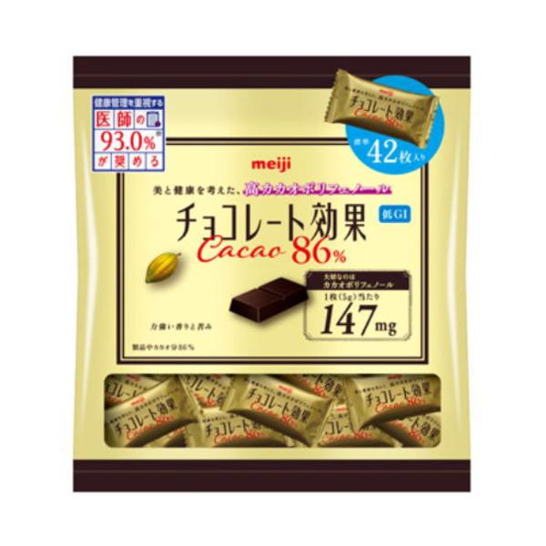 カカオの力強い香りとコクのある苦みが特徴のカカオ分86％の高カカオチョコレート。家族でシェアしたり、毎日食べる高カカオ習慣にも便利な大袋です。・広告文責（健康デパート・0120-007-773）・メーカー名（株式会社明治）・商品区分（チョコ...