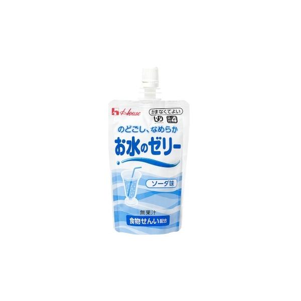 ◎メーカー：ハウス食品株式会社・ソーダ味のお水のゼリーです。どなたにも飲みやすいように、のどにゆっくり伝わるゼリーのなめらかさにこだわりました。・食物繊維と水分を補給いただけます。
