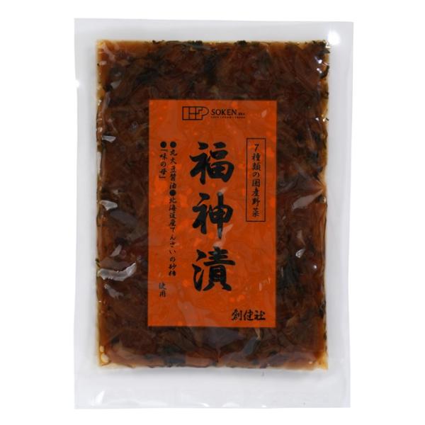 ●7種類の国産野菜（大根・茄子・胡瓜・蓮根・生姜・なた豆・しその葉）の風味を活かし、こだわりの調味料でまろやかに仕上げた福神漬け。●国産大豆、国産小麦、天日塩を使用し約1年仕込んだ丸大豆醤油・北海道産てんさいの砂糖・「味の母」使用。●「味の...