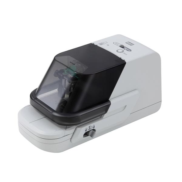 70枚までとじられて、使い勝手も良好 手動スイッチの搭載で、約3mmのキワとじを実現 安全設計の電動ホッチキス