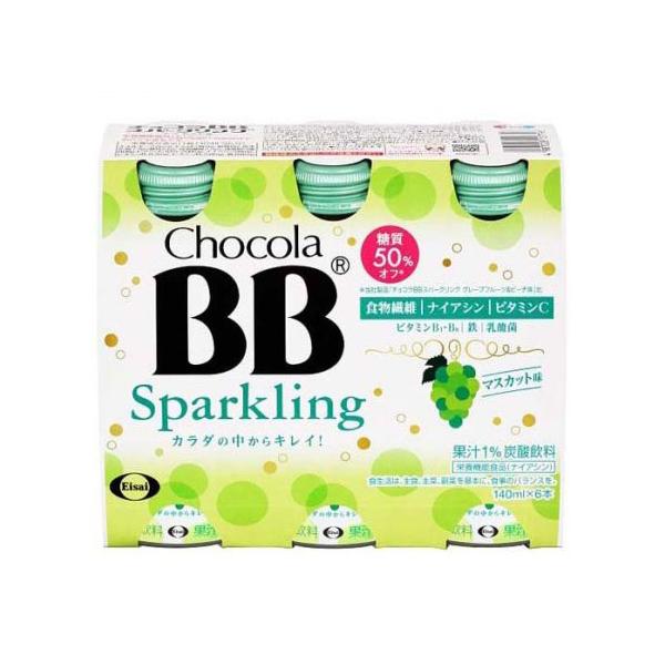 ●糖質50％オフ※で、ビタミンC 、ナイアシン、食物繊維など7つの成分を配合。●すっきりおいしいマスカット味。シュワっとした炭酸飲料で、 リフレッシュにもおすすめです。※メーカー製品「チョコラBBスパークリング グレープフルーツ&amp;ピ...