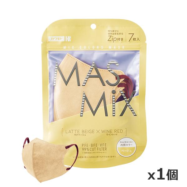 ●ラテベージュ×ワインレッド。イエベ肌になじみやすいベージュに、かわいい印象を与えるワインレッドの耳ゴムカラー。●耳紐のカラーがマスク本体のカラーと異なるツートンカラー仕様。●汚れが目立たない内側カラー。マスクの内側をカラーにすることでファ...