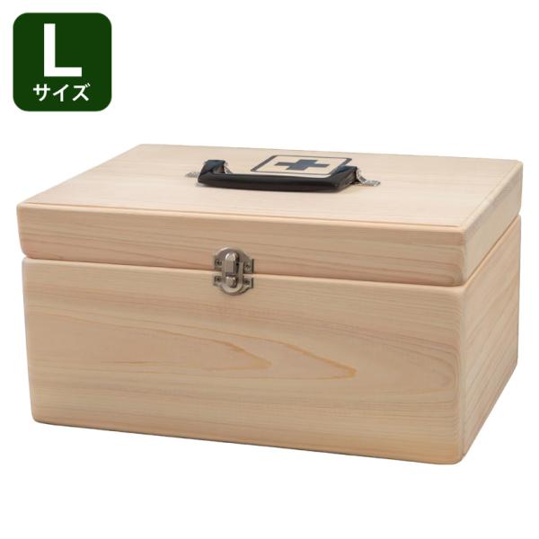 ●国産ヒノキを使用したちょっと贅沢な救急箱です。●杢目が美しくなめらかな手触りの国産ヒノキを使用●職人が1点1点丁寧に作り上げた日本製の確かな品質●丁度いい角度でフタが開く！キャッチ付きストッパー蝶番●小物の収納に便利！スライドトレー付●抗...