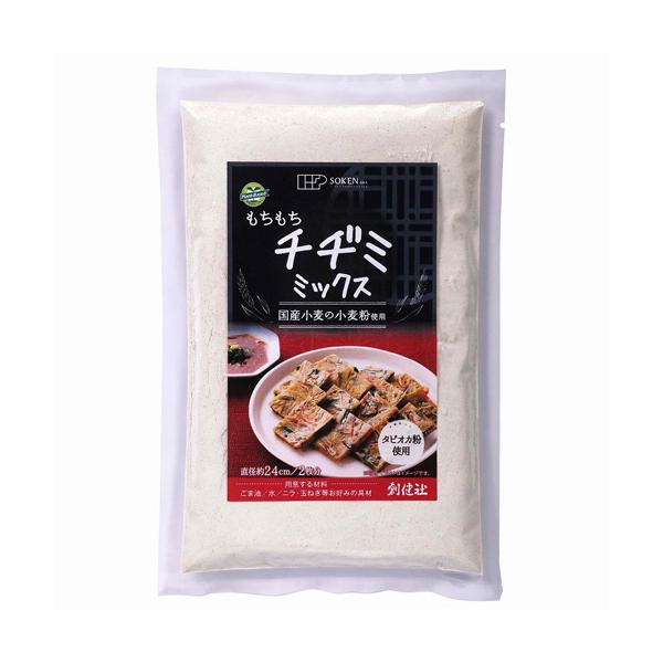 ★爆買★●国産小麦の小麦粉とタピオカ澱粉を使用したチヂミミックス。●昆布粉末、オニオン粉末、しいたけ粉末を加え風味よく仕上げました。●もちもち食感のチヂミをご家庭でお楽しみ下さい。●動物性原料不使用。●直径約24cm 2枚分。