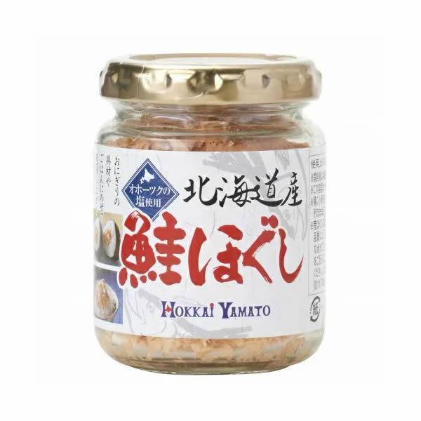 ●厳選された北海道産秋鮭を独自の製法で旨みを閉じ込め、丁寧に手ほぐしし、オホーツク産の焼き塩で仕上げた絶妙な塩加減と旨みが感じられるしっとりとした食感がある天然秋鮭荒ほぐしです●北海道産の秋鮭とオホーツクの塩を使用しています●おにぎりの具材...