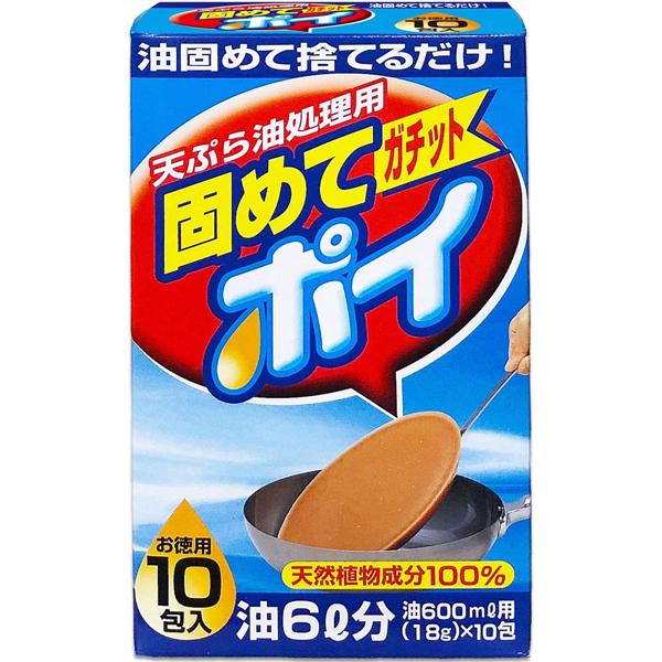 ●1包で600mL(カップ3杯分)の油を固められます。●手やキッチンを汚さず食用油の廃油処理が簡単にできます。●天然油脂系成分(唐ゴマ)から出来ているので安心してお使いいただけます。