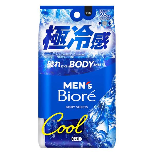 ●破れにくい！乾きにくい！ボディシート。●体のベタつき・ニオイの元となる汗や皮脂をすっきり落とす。●なめらかなシートで、気持ちよくふける。●極冷感メントール（清涼剤）配合●クールオーシャンの香り